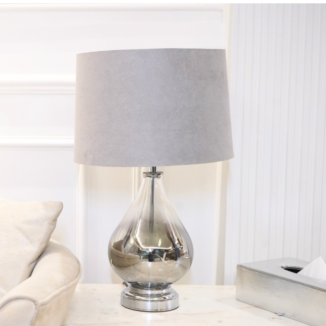 Teardrop Shaped Table Lamp with Shade, Silver – RCasa SLS Retail ...